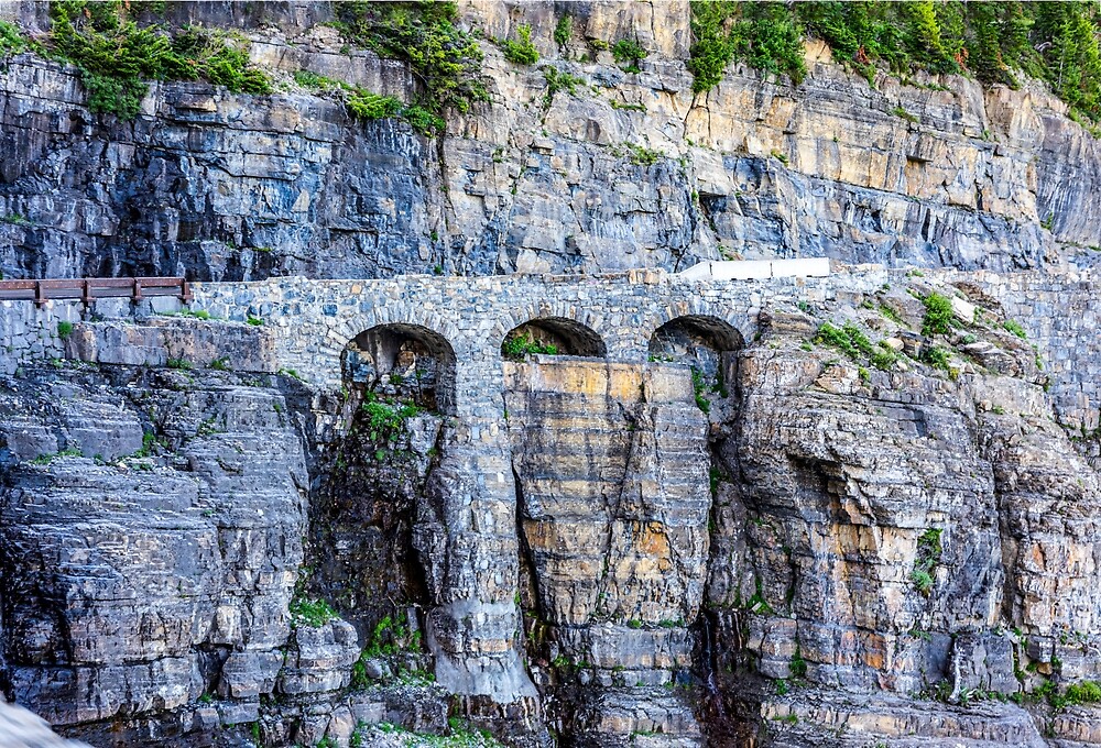 "Triple Arch Bridge, Glacier National Park" by Bryan Spellman | Redbubble