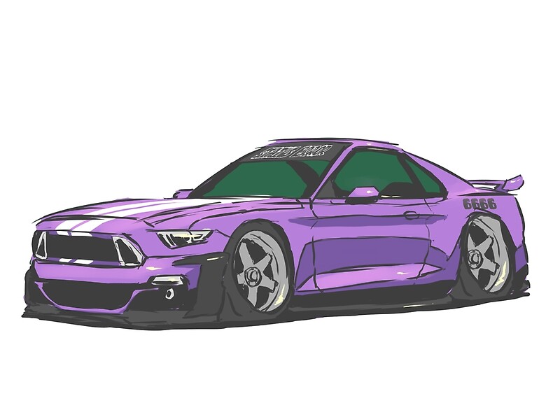 "mustang gt cartoon style" by kingkittain | Redbubble