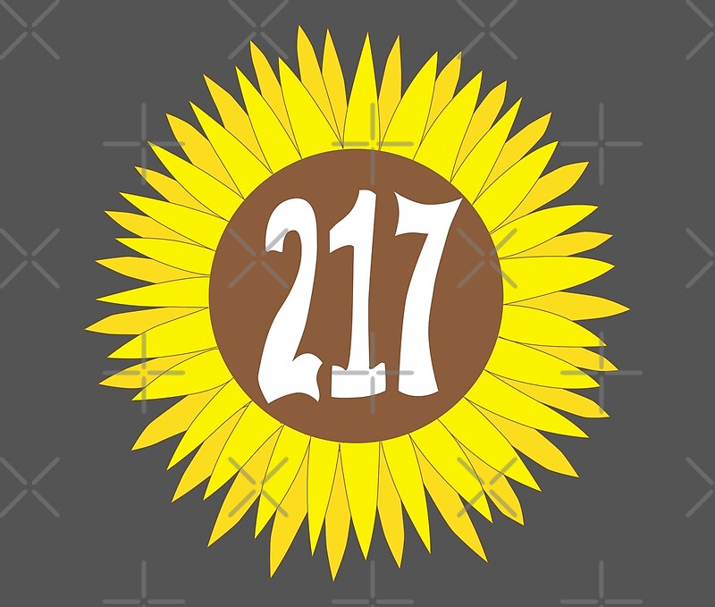"Hand Drawn Illinois Sunflower 217 Area Code" by itsrturn | Redbubble