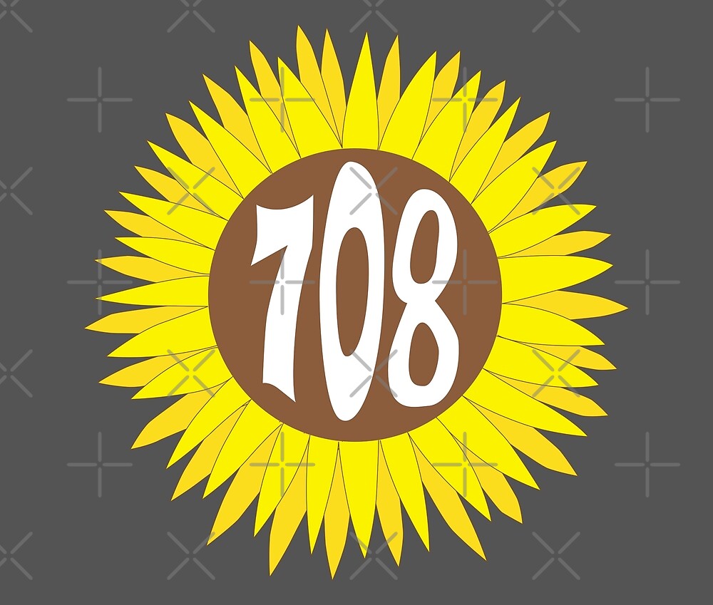 "Hand Drawn Illinois Sunflower 708 Area Code" by itsrturn | Redbubble