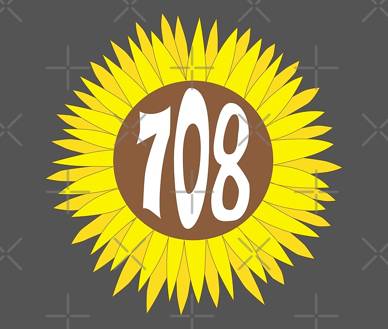 "Hand Drawn Illinois Sunflower 708 Area Code" by itsrturn | Redbubble