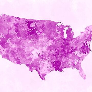 "USA map in watercolor pink" Sticker for Sale by paulrommer | Redbubble