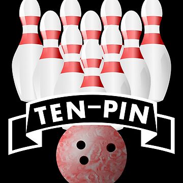 "Ten Pin Bowling" Sticker for Sale by piedaydesigns | Redbubble