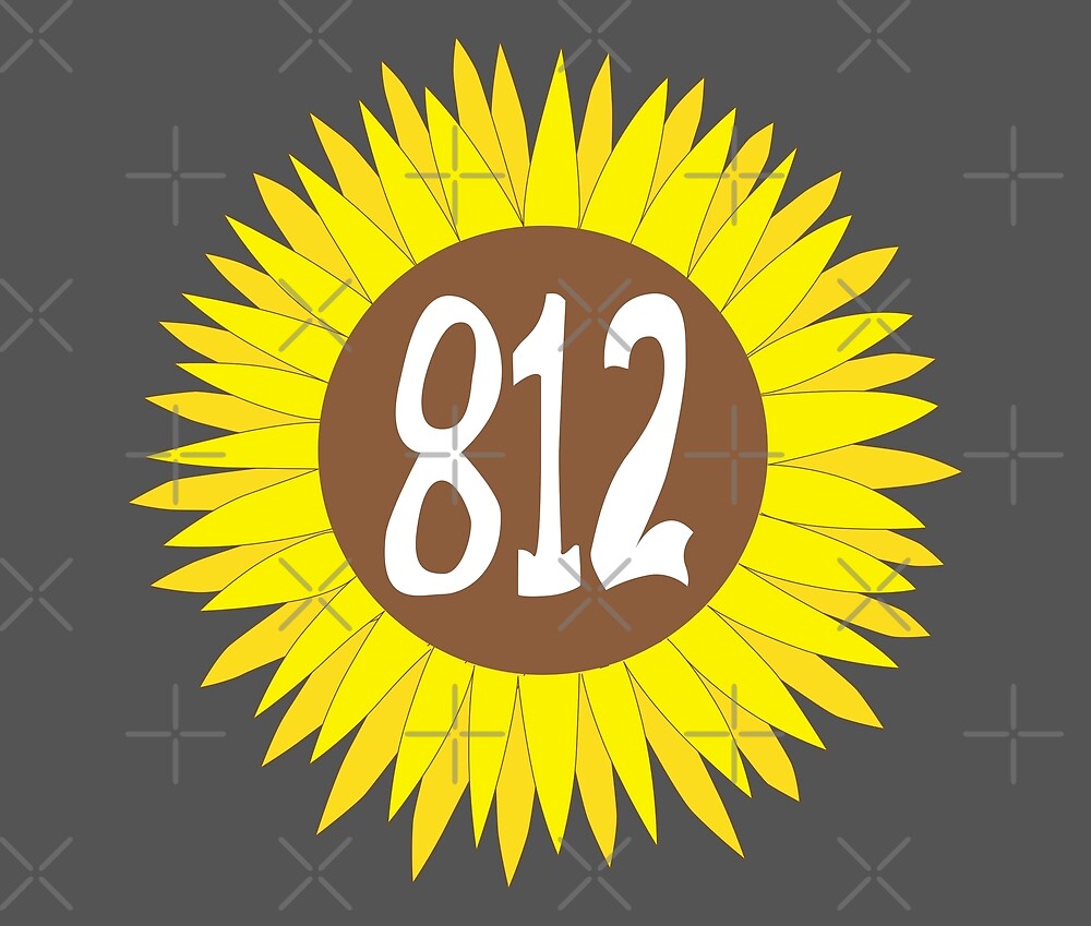 "Hand Drawn Indiana Sunflower 812 Area Code" by itsrturn | Redbubble