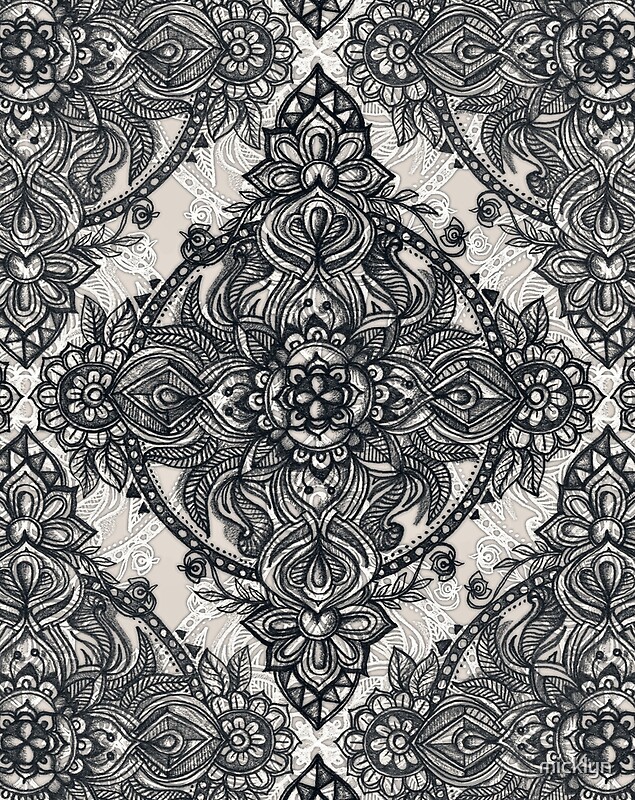 "Charcoal Lace Pencil Doodle" by micklyn | Redbubble