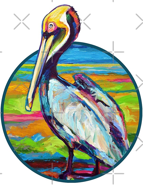 "Colorful Pelican Design" by RobertPhelpsArt | Redbubble