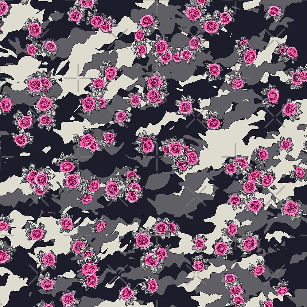"Roses Pink Camo URBAN VINTAGE" by GrandeDuc | Redbubble