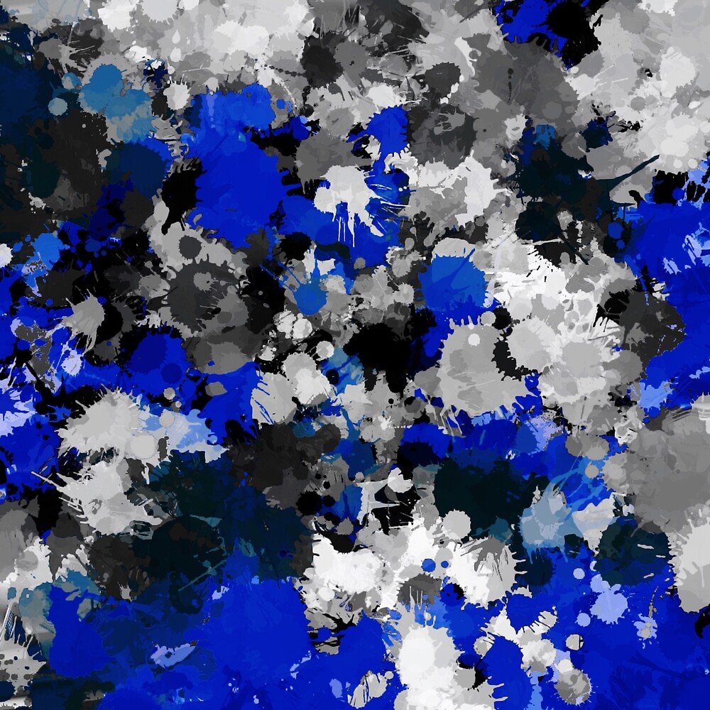"Blue and Grey Paint Splatter" by BigTexFunk | Redbubble