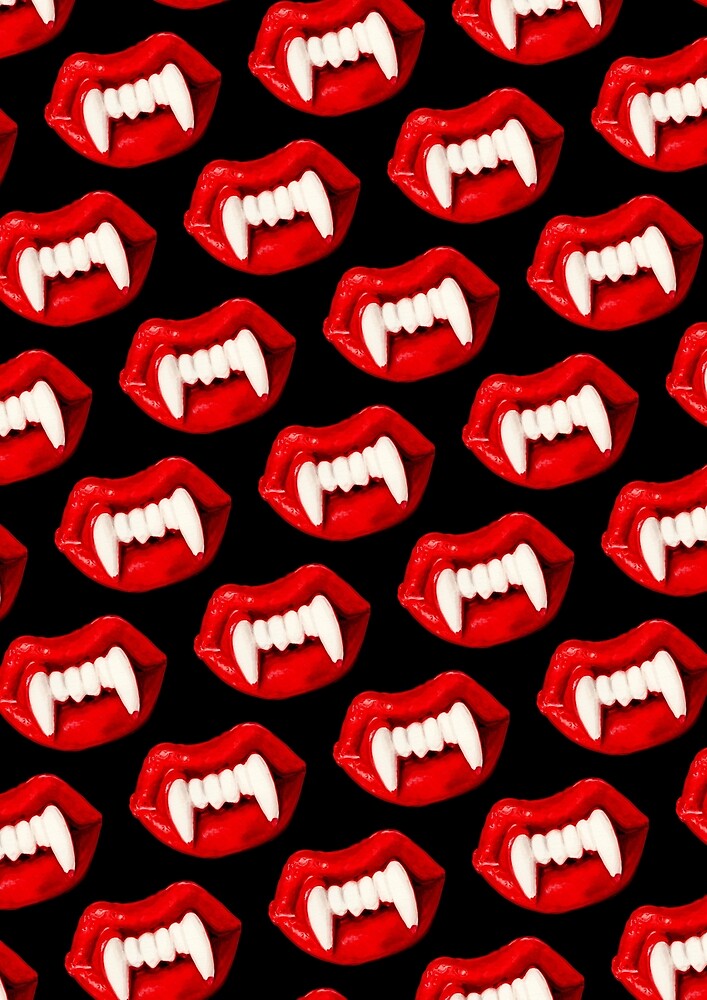 "Vampire Wax Lips Pattern" by Kelly Gilleran | Redbubble