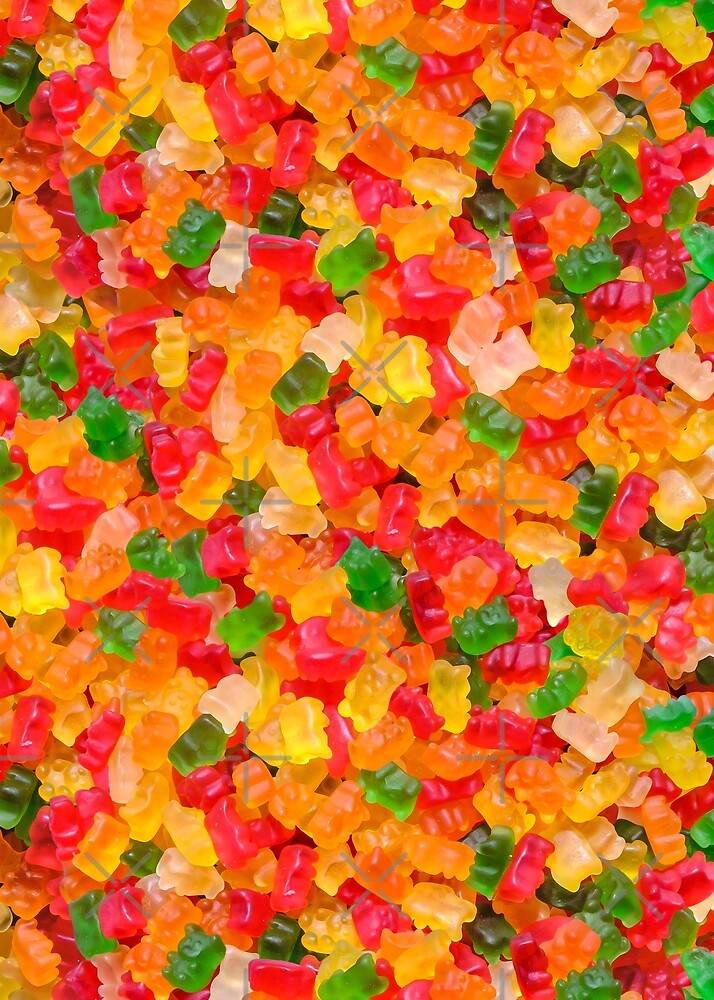 "Gummy Bears Real Candy Pattern" by patternsoup | Redbubble