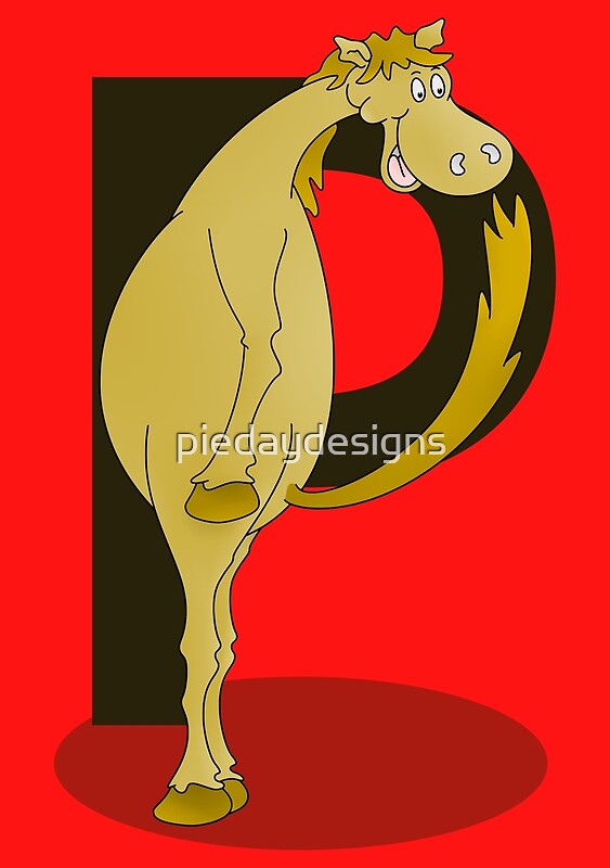 "Pony Monogram Letter P" by piedaydesigns | Redbubble