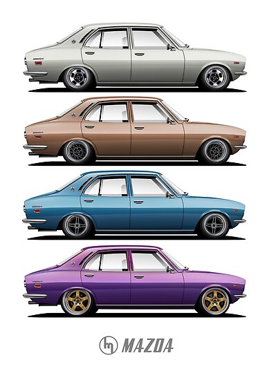"Mazda RX2 set" Poster by kanseigazou | Redbubble