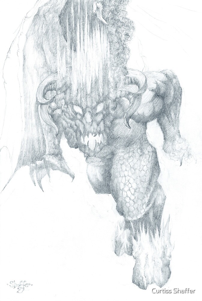 "Balrog Sketch" by Curtiss Shaffer | Redbubble