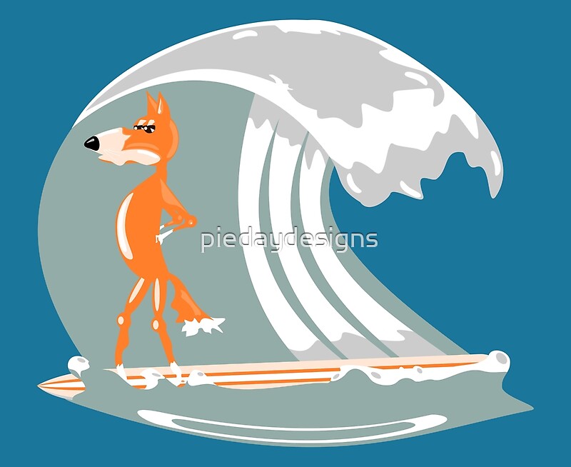 "Fox Surfing" by piedaydesigns | Redbubble