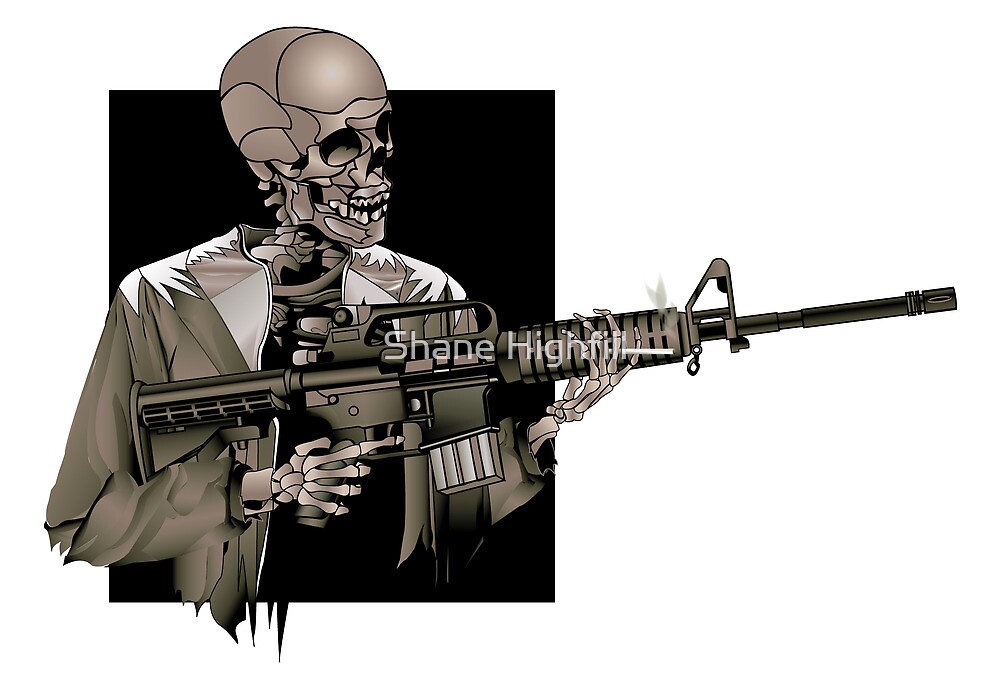 "AR-15 Skeleton, Illustrator" by Shane Highfill | Redbubble