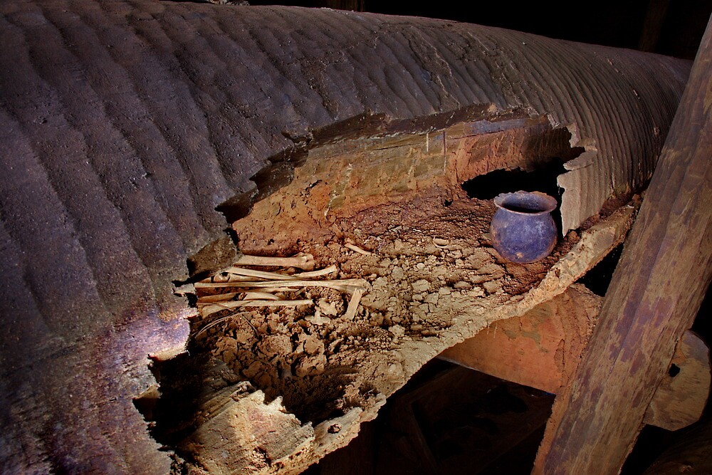 "Prehistoric log coffin in "Skull Cave", Thailand" by John Spies ...