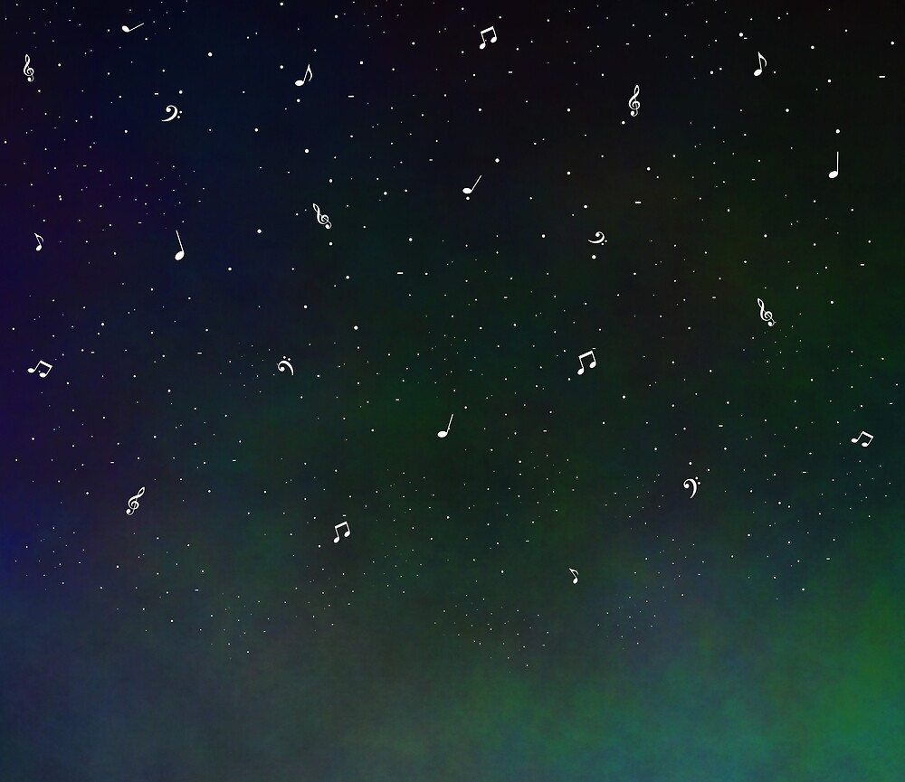 "Starry Night Music, Notes in Space" by ML-Design-Guy | Redbubble