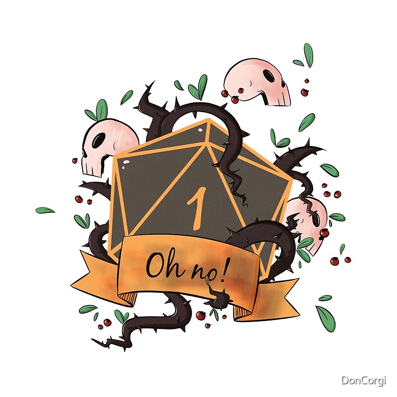 "Critical Fail! D20 Natural One " by DonCorgi | Redbubble