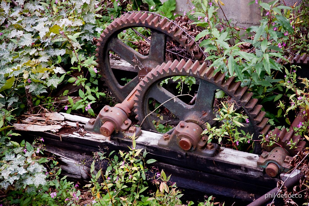 "Old Rusty Gears" by phil decocco | Redbubble