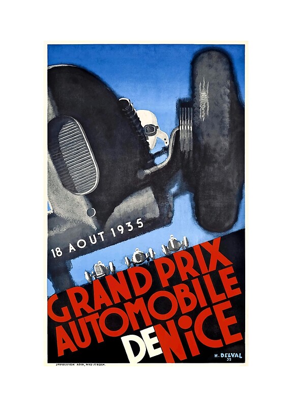 "1935 Nice France Automobile Grand Prix Poster" by retrographics | Redbubble