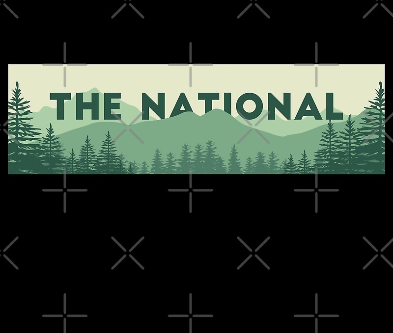 "The National Band Logo Forest and Mountains" by TheN | Redbubble