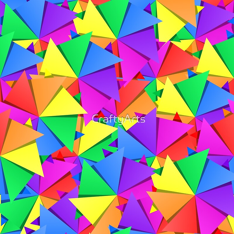 "Psychedelic triangles pattern" by CraftyArts | Redbubble