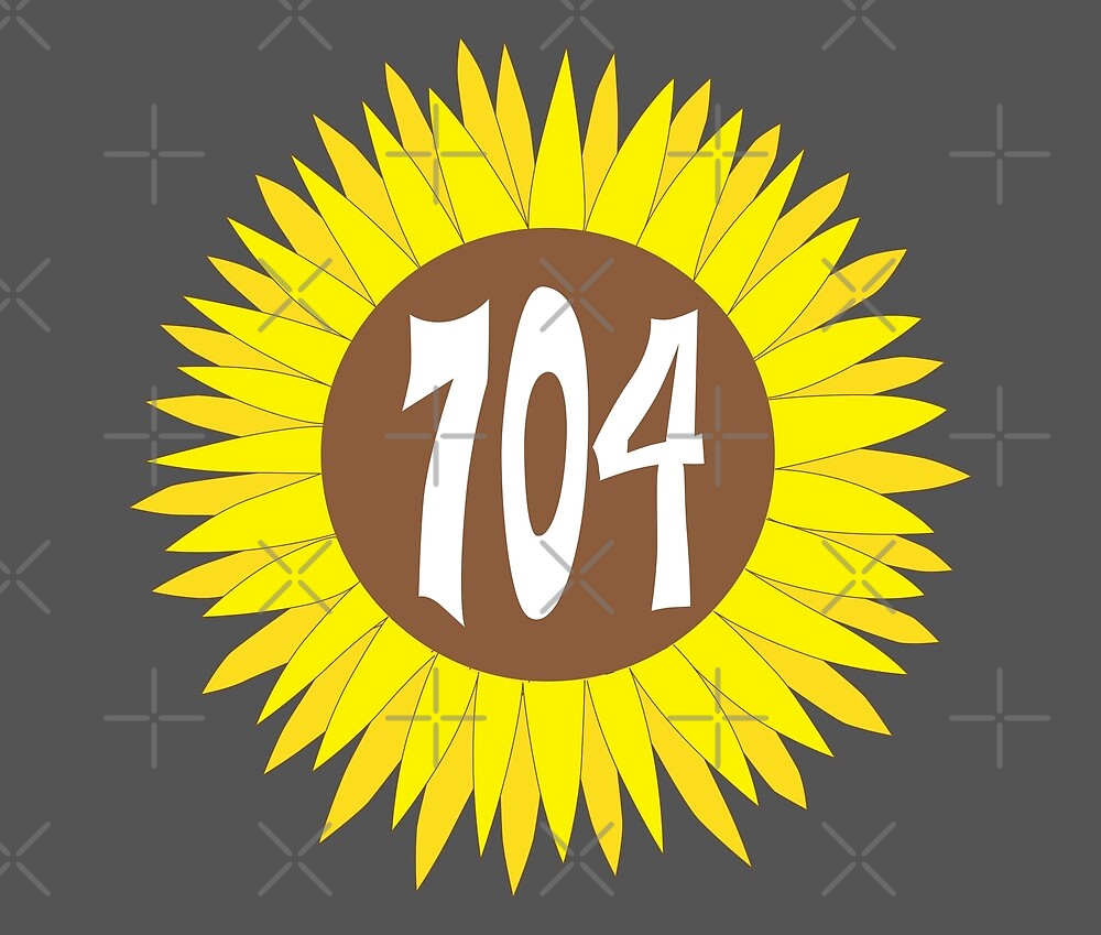 "Hand Drawn North Carolina Sunflower 704 Area Code" by itsrturn | Redbubble