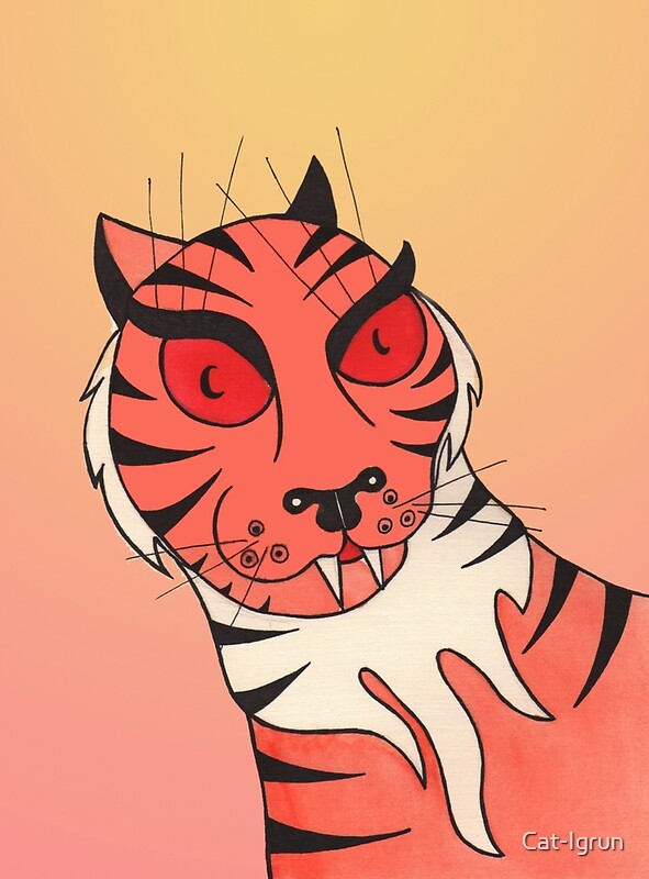 "Portrait of a tiger" by Cat-Igrun | Redbubble