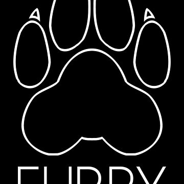 "Furry - pawprint white text-" Poster for Sale by 8Bit-Paws | Redbubble