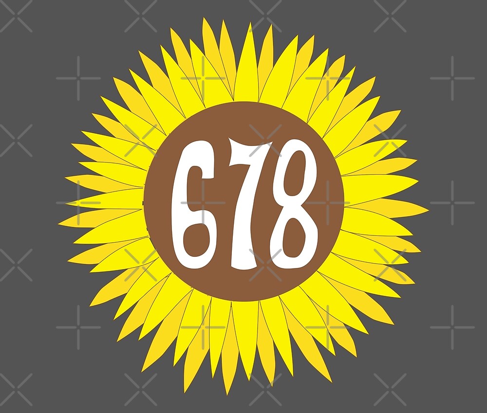 "Hand Drawn Georgia Sunflower 678 Area Code" by itsrturn | Redbubble