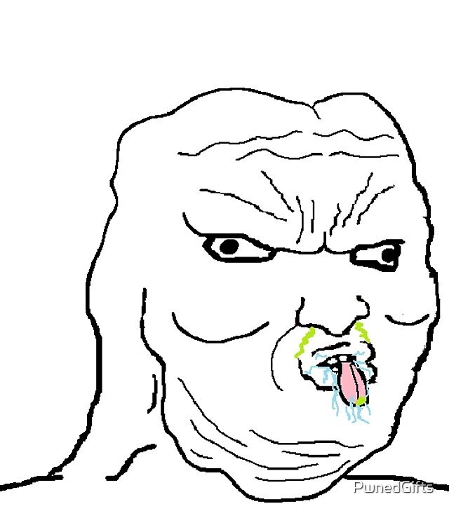 "Brainlet Wojak Meme Sticker" by PwnedGifts | Redbubble