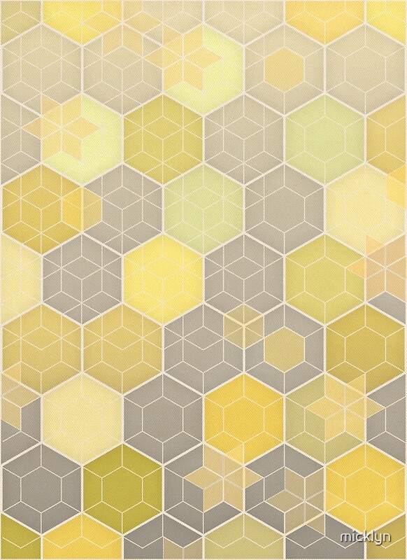 "Lemon & Grey Honeycomb" by micklyn | Redbubble