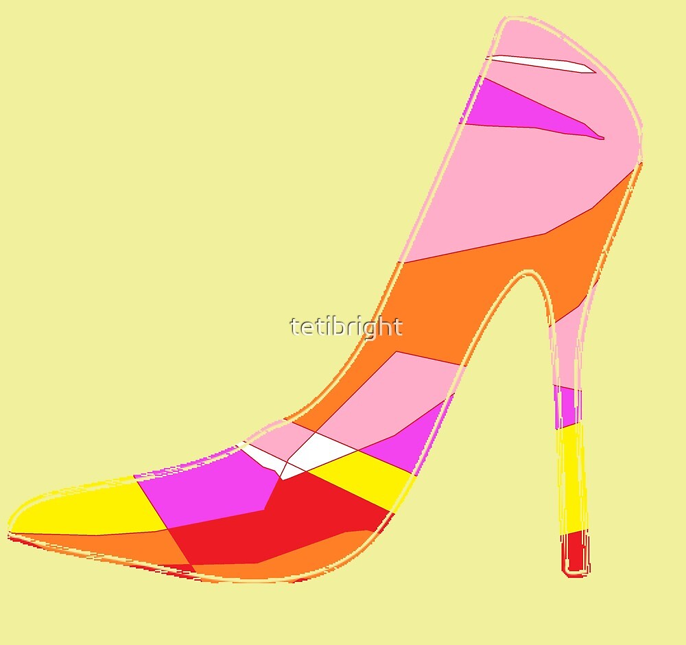 "Abstract shoe decorative patterned line art heels" by tetibright ...