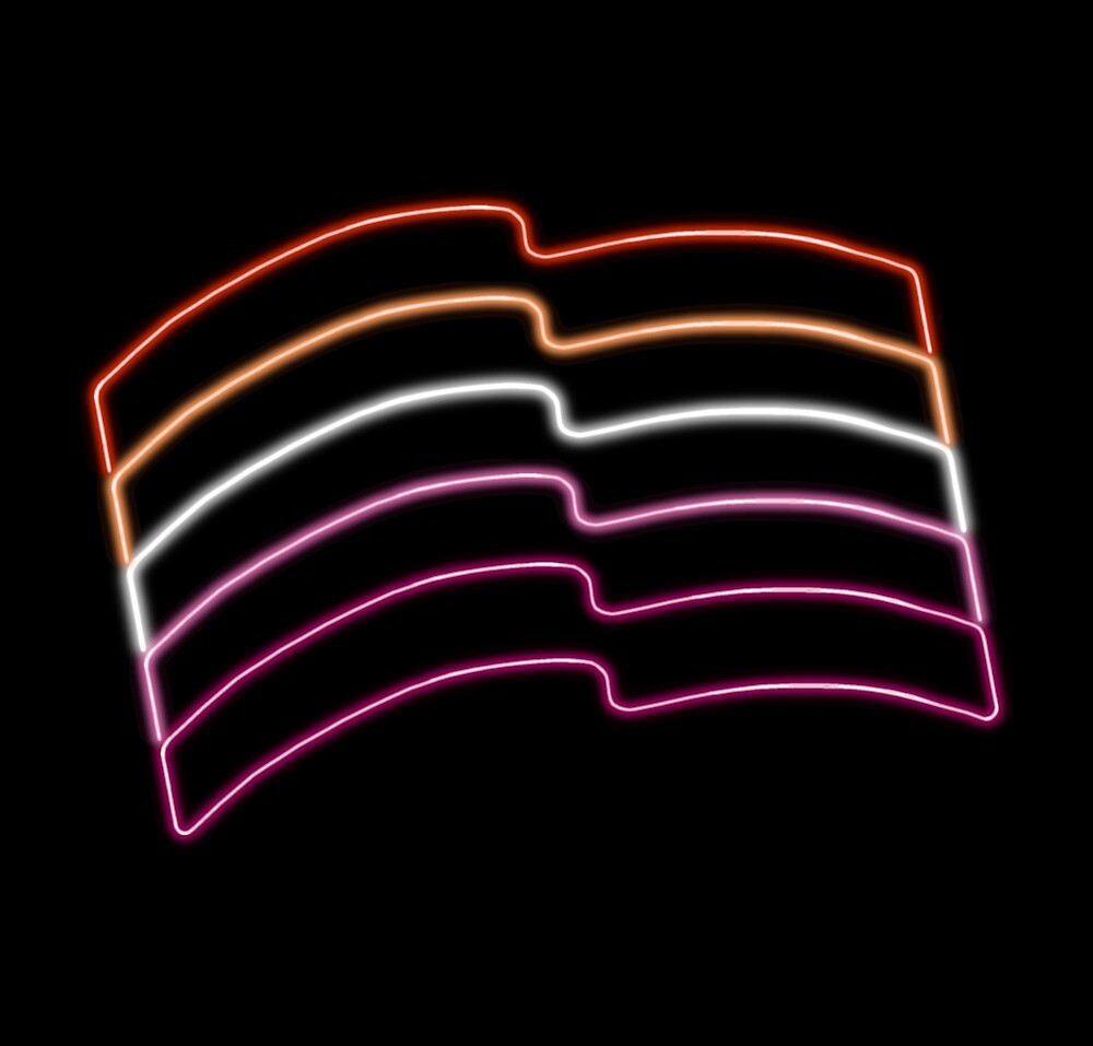 "lesbian neon pride flag" by lemniscate-shop | Redbubble