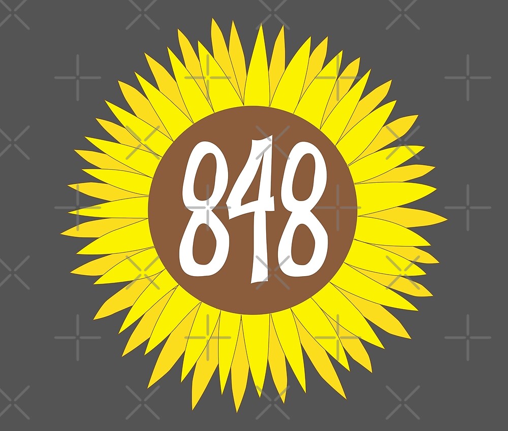 "Hand Drawn New Jersey Sunflower 848 Area Code" by itsrturn | Redbubble