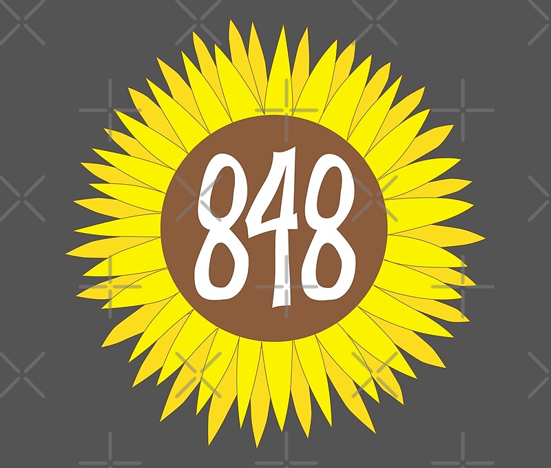 "Hand Drawn New Jersey Sunflower 848 Area Code" by itsrturn | Redbubble