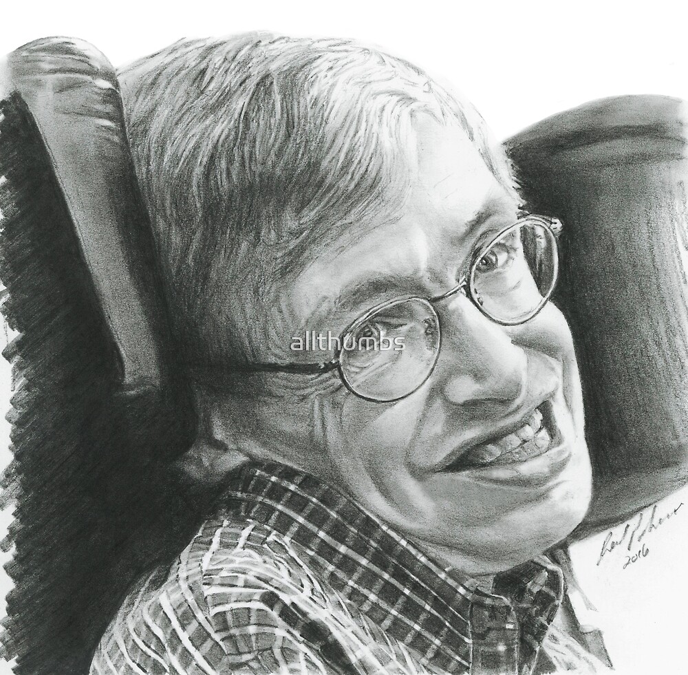 "Stephen Hawking - Timeless Smile" by allthumbs | Redbubble