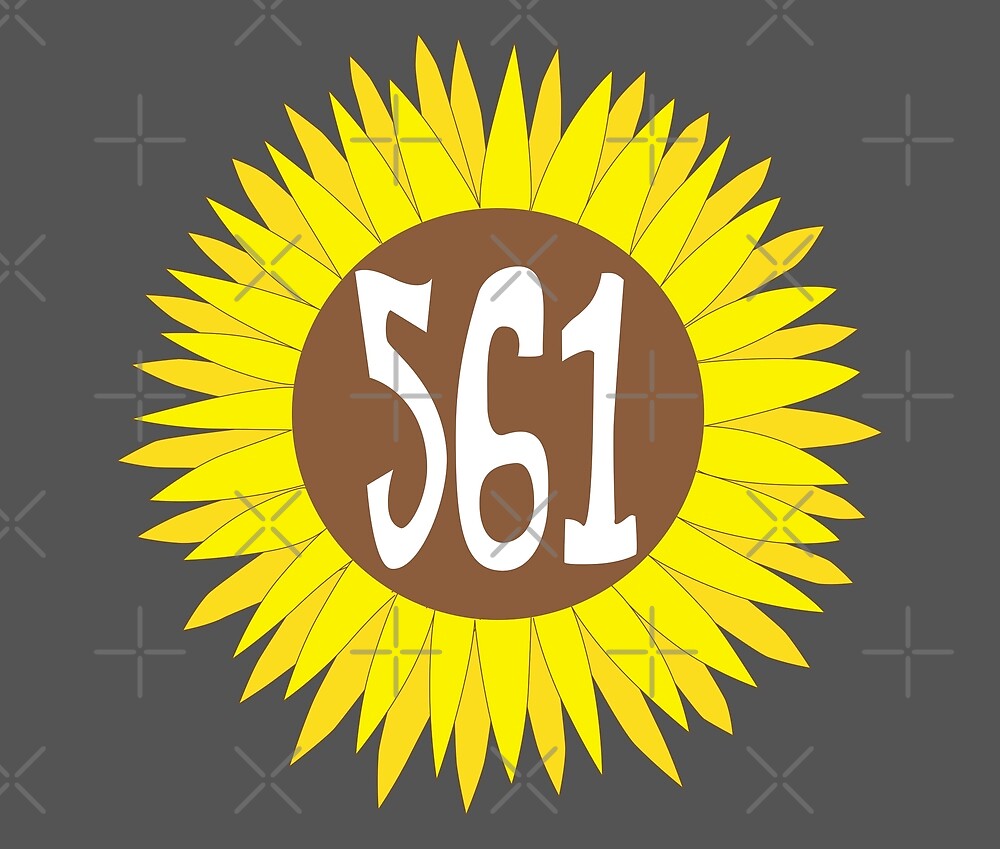"Hand Drawn Florida Sunflower 561 Area Code" by itsrturn | Redbubble
