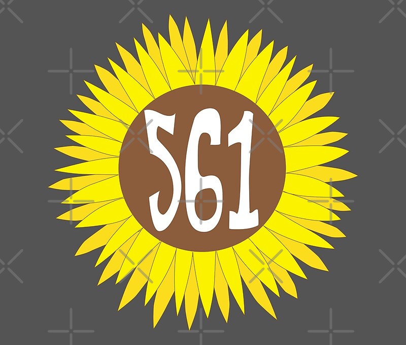 "Hand Drawn Florida Sunflower 561 Area Code" by itsrturn | Redbubble