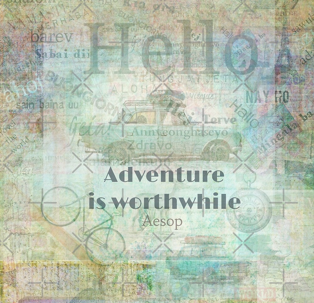 " Adventure is worthwhile travel quote" by goldenslipper | Redbubble