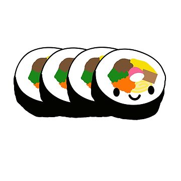 "Cute Kawaii Gimbap " Sticker for Sale by mariekawaii | Redbubble