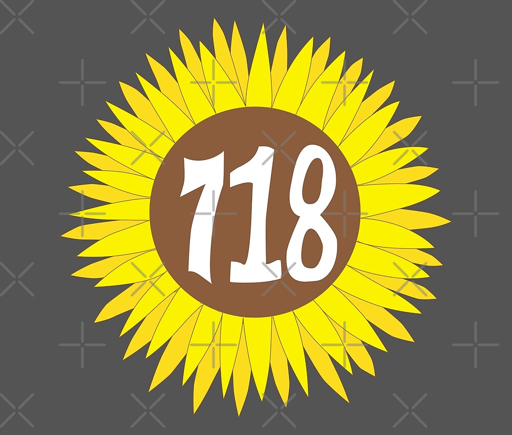 "Hand Drawn New York Sunflower 718 Area Code" by itsrturn | Redbubble