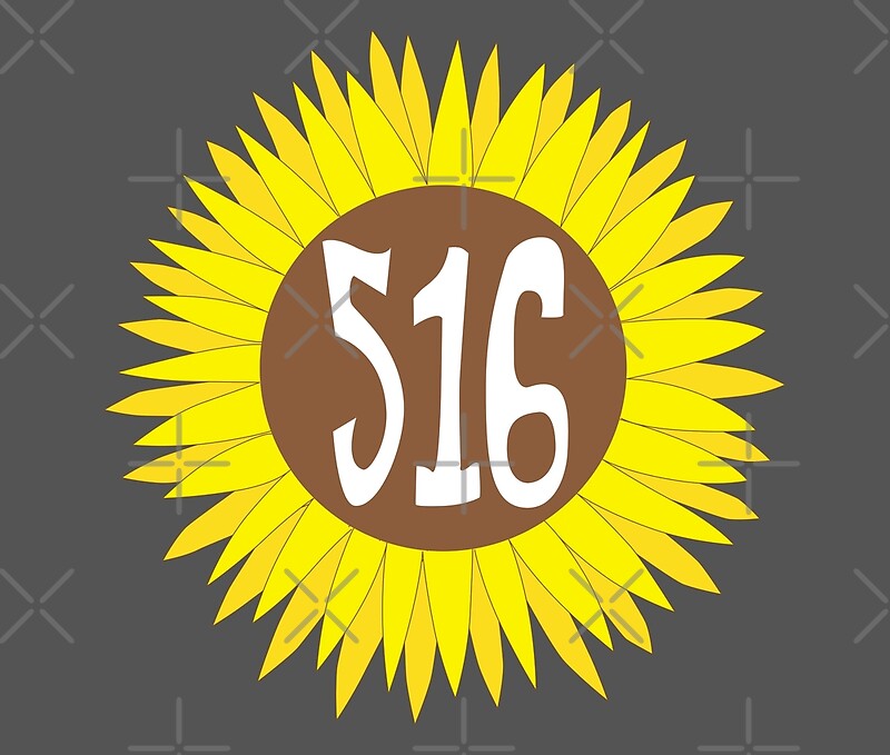 "Hand Drawn New York Sunflower 516 Area Code" by itsrturn | Redbubble