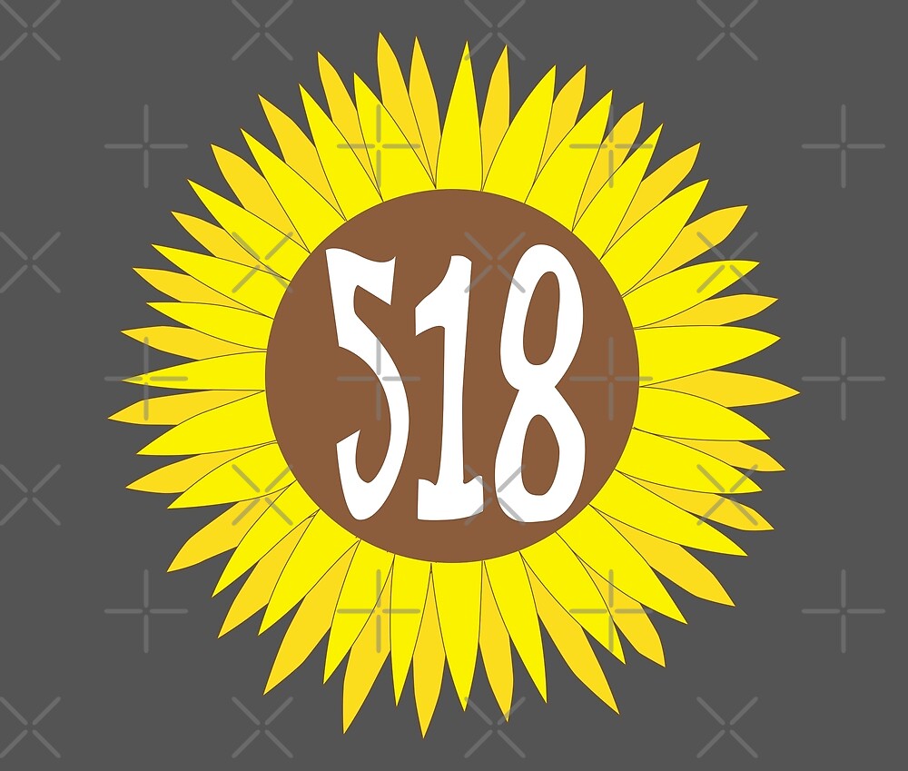 "Hand Drawn New York Sunflower 518 Area Code" by itsrturn | Redbubble