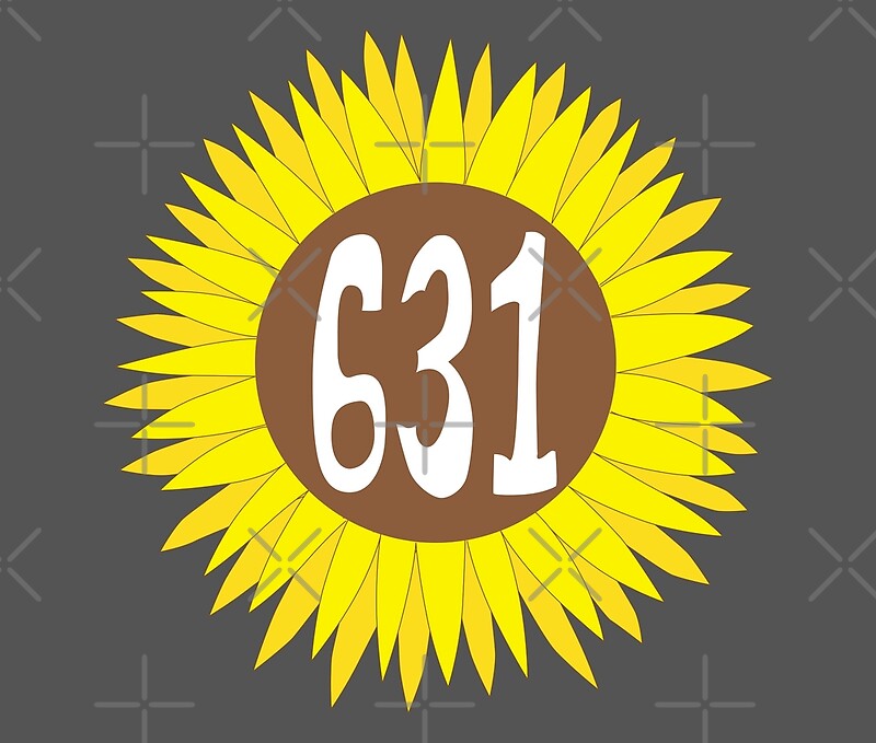 "Hand Drawn New York Sunflower 631 Area Code" by itsrturn | Redbubble