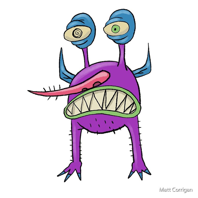 "Purple big eyed monster" by Matt Corrigan | Redbubble