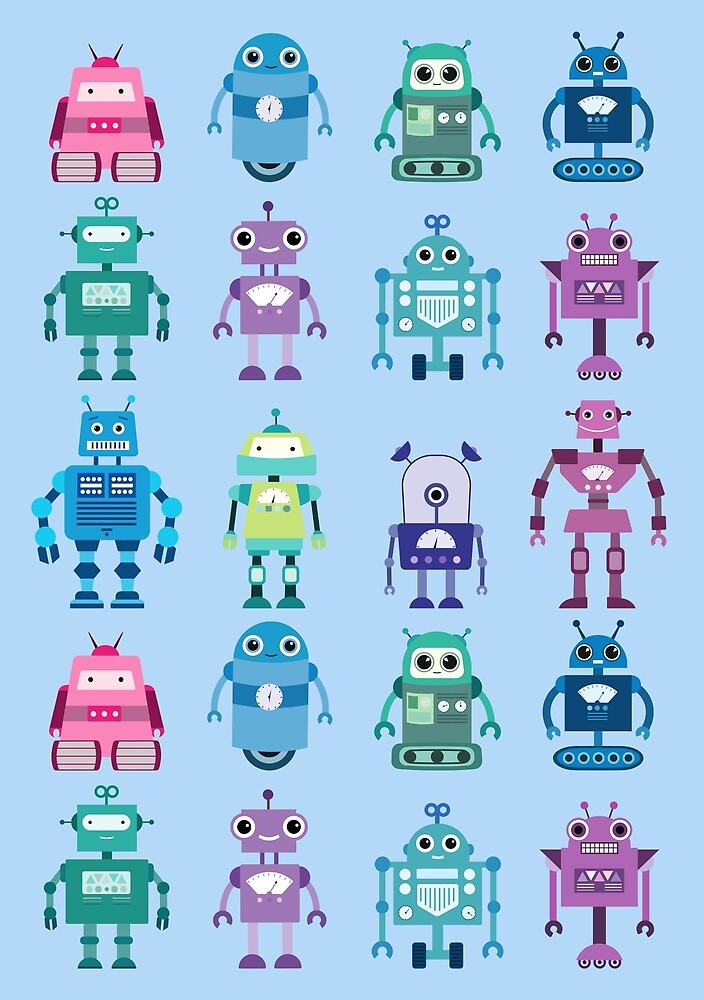 Robot Grid By Zombride Redbubble