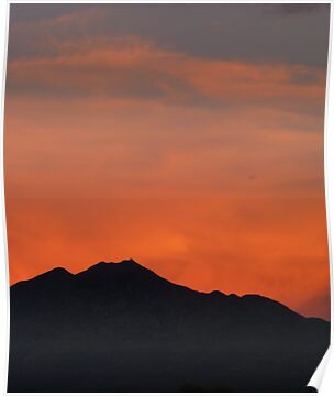 "Red Glow Behind the Santa Rita Mountain Range" by Lucinda Walter ...